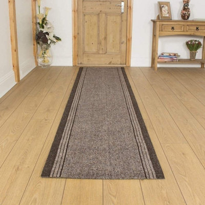 runrug Carpet Runner - Non-Slip Hallway Runner - 420cm x 66cm - Inca, Brown
