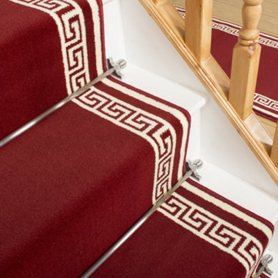 runrug Stair Carpet Runner - Stain Resistant - 450cm x 60cm - Key, Red