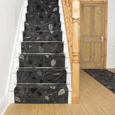 runrug Stair Carpet Runner - Stain Resistant - 450cm x 70cm - Scroll ...