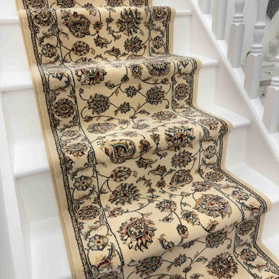 runrug Stair Carpet Runner - Stain Resistant - 450cm x 70cm - Scroll, Red