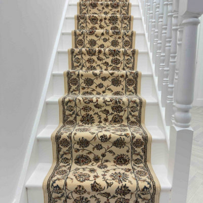 runrug Stair Carpet Runner - Stain Resistant - 450cm x 70cm - Scroll, Red