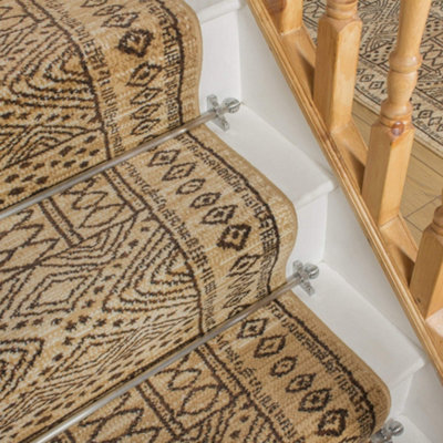 runrug Stair Carpet Runner - Stain Resistant - 750cm x 70cm - Afrikans, Berber