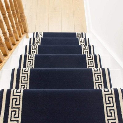 runrug Stair Carpet Runner - Stain Resistant - 900cm x 70cm - Key, Blue