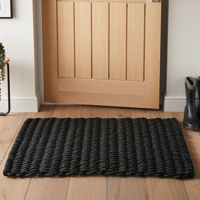 Runswick Charcoal Braided Polypropelyne Outdoor Doormat 75 x 45cm | DIY ...