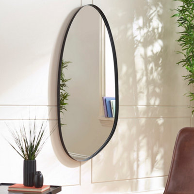 Rushmore Black Wall Mirror, Metal frame, Asymmetrical, Wall mounted ...