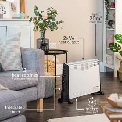 Russell Hobbs 2000W Convector Heater with Timer White RHCVH4002