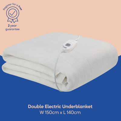 Russell Hobbs Electric Blanket Heated Underblanket Double Size 140 x ...