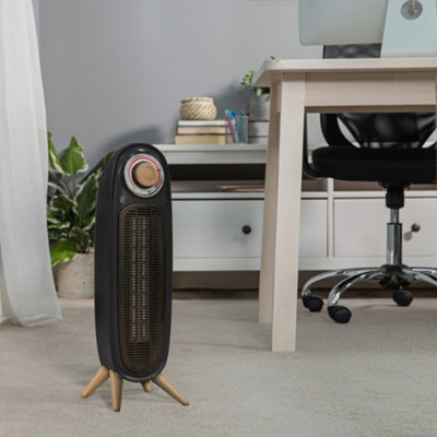 Russell Hobbs Electric Tower Heater 2000W Retro Black with Scandi Wood ...