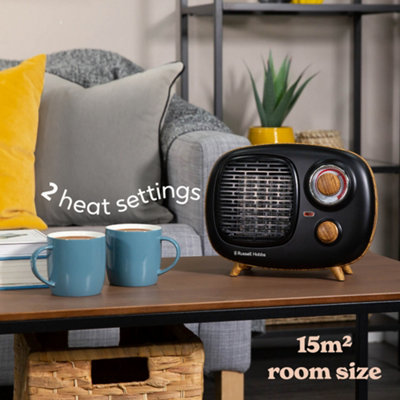 Russell Hobbs Fan Heater Scandi Wood Effect 1500W Portable Electric ...