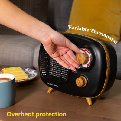 Russell Hobbs Fan Heater Scandi Wood Effect 1500W Portable Electric ...