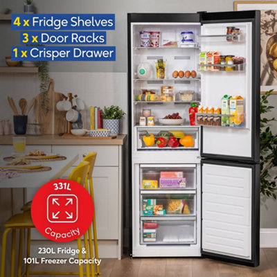 Russell Hobbs Fridge Freezer Freestanding 331L 60/40 Total No Frost in ...