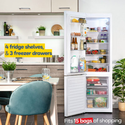 Russell Hobbs Fridge Freezer in White 288L 70/30 Freestanding RH180FF541E1W
