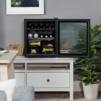 Russell Hobbs Lockable Wine Cooler Drinks Fridge 12 Bottle Black ...