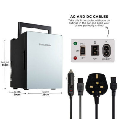 Russell Hobbs Mini Cooler 8L 10 Cans Portable for Drinks and Cosmetics ...
