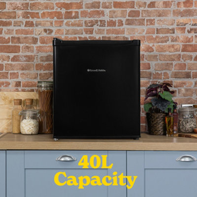 Russell Hobbs Mini Fridge 40L Black Quiet Larder Fridge RHTTLF2E1B