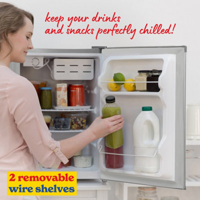 Russell Hobbs Mini Fridge 67L Stainless Steel Effect with Ice Box ...