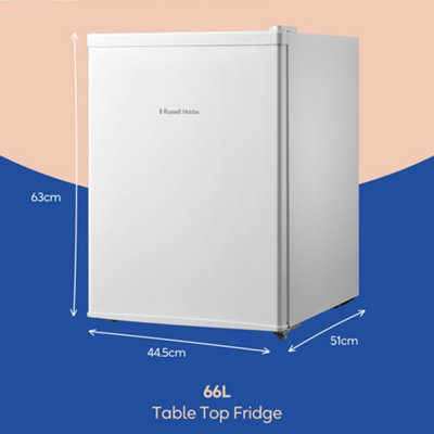 Russell Hobbs Mini Fridge 67L White Table Top & Cooler with Ice Box ...