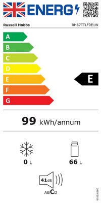 Russell Hobbs Mini Fridge 67L White Table Top & Cooler with Ice Box ...