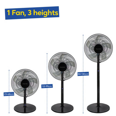 Russell Hobbs Pedestal Fan 3 in 1 Black Electric Cooling with Remote ...