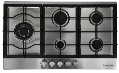 Russell Hobbs RH75GH601SS Stainless Steel 75cm Wide, 5 Burner Gas Hob