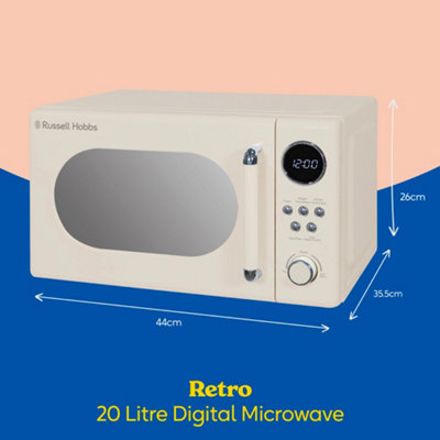 RUSSELL HOBBS RHM2044C RETRO 20 LITRE CREAM DIGITAL MICROWAVE | DIY at B&Q