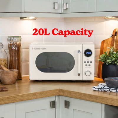 RUSSELL HOBBS RHM2044C RETRO 20 LITRE CREAM DIGITAL MICROWAVE