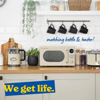 RUSSELL HOBBS RHM2044C RETRO 20 LITRE CREAM DIGITAL MICROWAVE