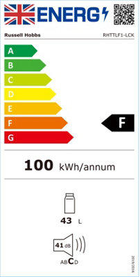 Russell Hobbs RHTTLF1-LCK Lockable Table Top Fridge in White