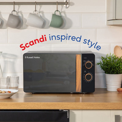 Russell Hobbs Scandi Microwave 17 Litre 700W Black Wood Effect Manual ...