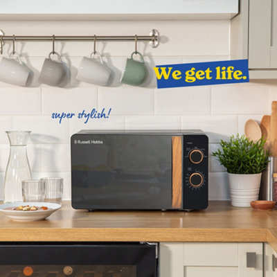 Russell Hobbs Scandi Microwave 17 Litre 700W Black Wood Effect Manual ...