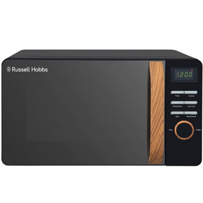 Russell Hobbs Scandi Microwave 17 Litre 700W Matt Black Wood Effect ...