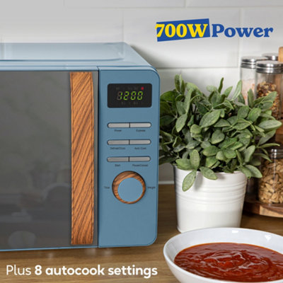 Russell Hobbs Scandi Microwave 17 Litre 700W Matt Blue Wood Effect ...