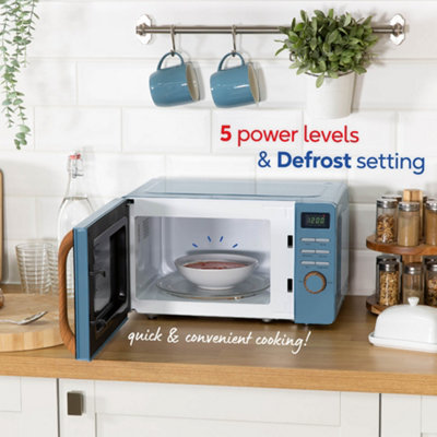 Russell Hobbs Scandi Microwave 17 Litre 700W Matt Blue Wood Effect ...