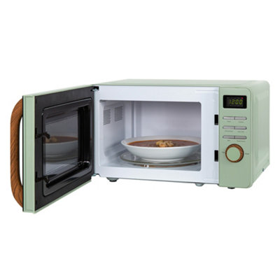 Russell Hobbs Scandi Microwave 17 Litre 700W Matt Green Wood Effect ...