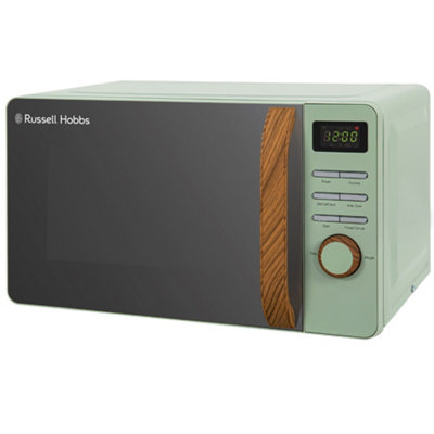 Russell Hobbs Scandi Microwave 17 Litre 700W Matt Green Wood Effect ...
