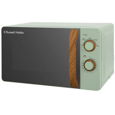 Russell Hobbs Scandi Microwave 17 Litre 700W Matt Green Wood Effect ...