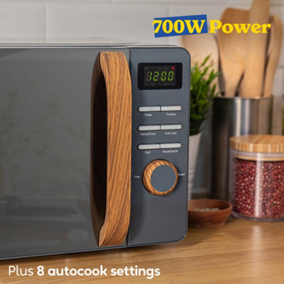 Russell Hobbs Scandi Microwave 17 Litre 700W Matt Grey Wood Effect ...