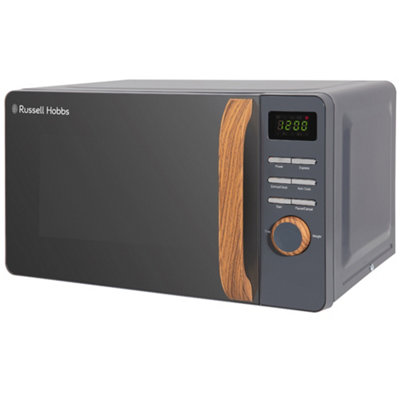 Russell Hobbs Scandi Microwave 17 Litre 700W Matt Grey Wood Effect ...