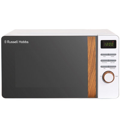 Russell Hobbs Scandi Microwave 17 Litre 700W White Wood Effect Digital ...