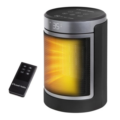 Russell Hobbs Space Heater in Black & Silver 1500W Portable Oscillating ...