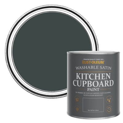 RUST-OLEUM BLACK SAND SATIN KITCHEN CUPBOARD PAINT 750ML