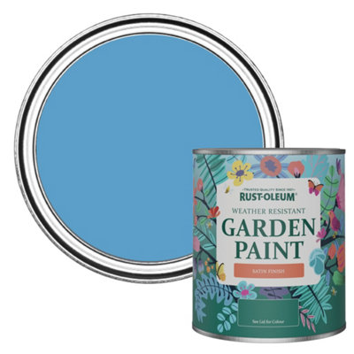 Rust-Oleum Cerulean Satin Garden Paint 750ml | DIY at B&Q