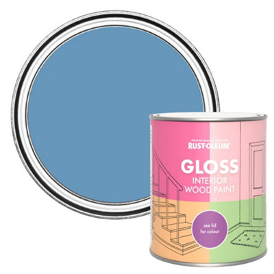 Rust-Oleum Cornflower Blue Gloss Interior Wood Paint 750ml | DIY at B&Q