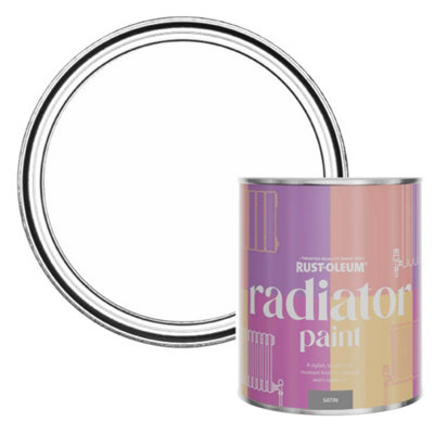 Rust-Oleum Cotton (White) Satin Radiator Paint 750ml | DIY at B&Q