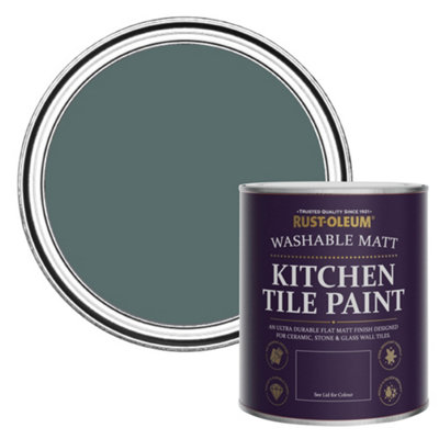 Rust-Oleum Deep Sea Matt Kitchen Tile Paint 750ml | DIY at B&Q