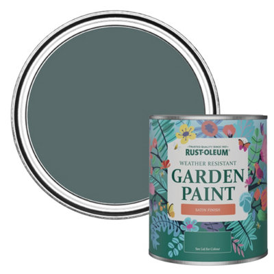 Rust-Oleum Deep Sea Satin Garden Paint 750ml | DIY at B&Q