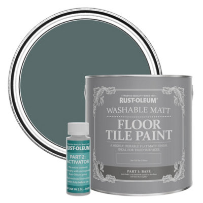 Rust-Oleum Deep Sea Washable Matt Floor Tile Paint 2.5L | DIY at B&Q