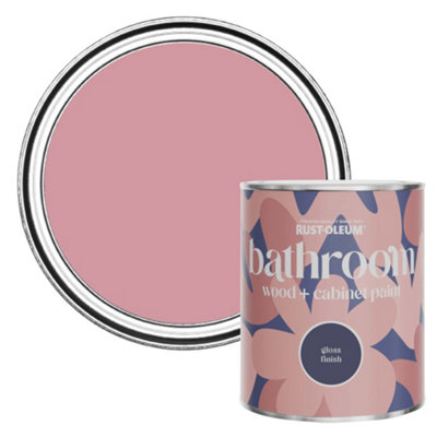 Rust-Oleum Dusky Pink Gloss Bathroom Wood & Cabinet Paint 750ml | DIY ...