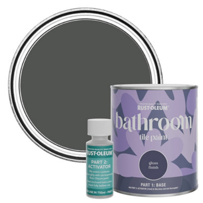 Buy Rust-Oleum Graphite Gloss Bathroom Tile Paint 750ml at B&Q