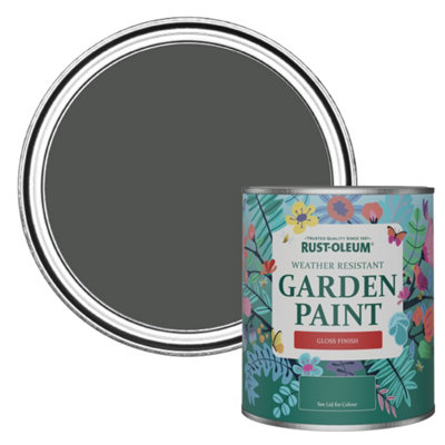 Rust-Oleum Graphite Gloss Garden Paint 750ml | DIY at B&Q